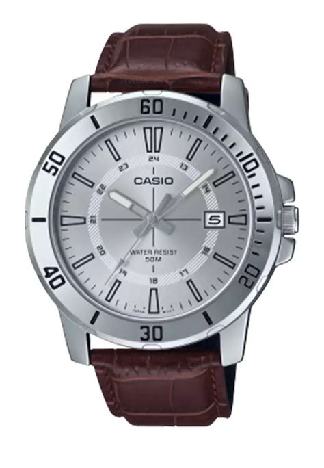 Jual Casio Casio Mtp Vd01l 7cvudf Analog Brown Leather Strap 45mm Men Original 2025 Zalora