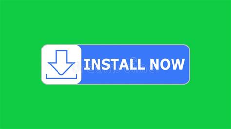 Green Screen Animation Of Install Now Push Button With Pointer Simple
