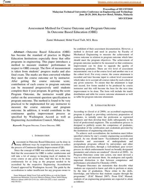 Procedure For Course Mapping Pdf Business