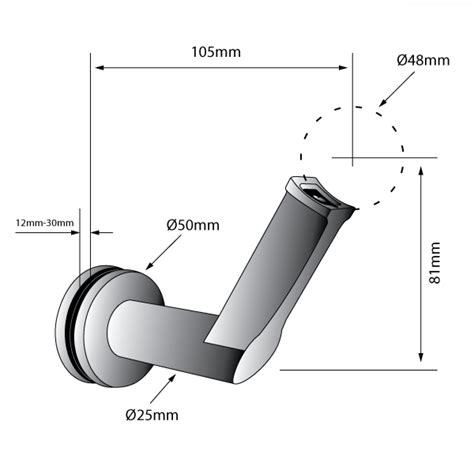 Glass To Handrail Bracket 316ss 48mm Handrail