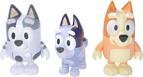 Bluey Cousins Mini Figure 3 Pack Bingo Socks Muffin Moose Toys Toywiz