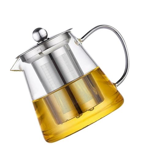 1500 Ml Glass Teapot Kvago Teapot With Strainer Insert Heat Resistant