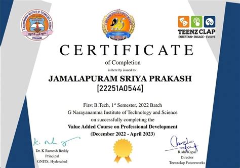 Sriya Prakash On Linkedin Value Added Course On Profesional