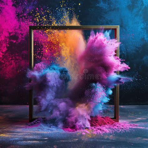 Abstract Color Splash With Frame For Wallpaper Design Colorful Dust