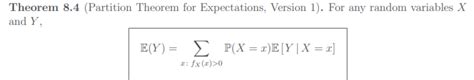 Solved Theorem 84 Partition Theorem For Expectations