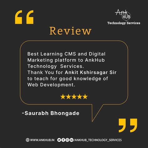 Ankhub Technology Services On Linkedin Reviews Feedback Reviewer Testimonial Happycustomer