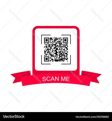 Red Frame With Ribbon For Qr Code Royalty Free Vector Image