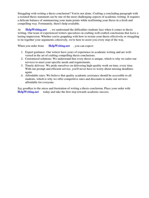 How To Write A Concluding Paragraph With A Restated Thesis Statement