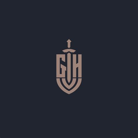 GH Logo Monogram With Sword And Shield Style Design Template Vector Art At Vecteezy