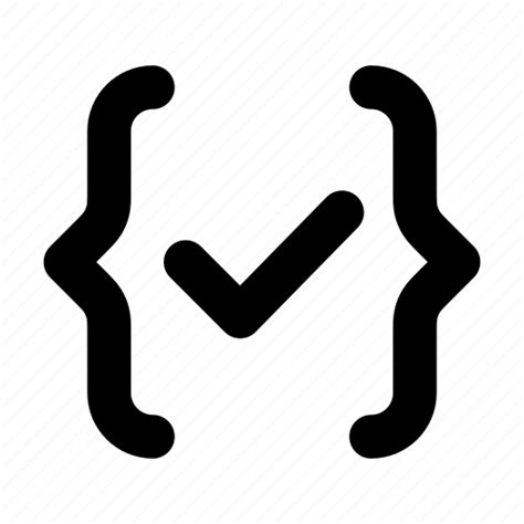 Curly Bracket Check Coding Programming Developer Icon Download