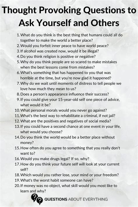 150 Fascinating Thought Provoking Questions To Ask Yourself And Others