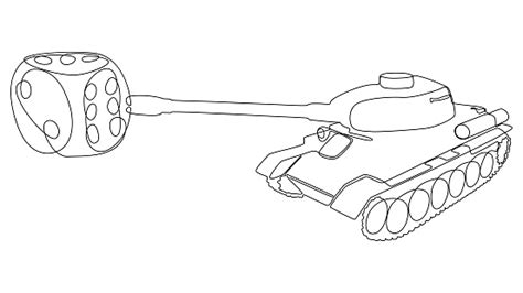 주사위가 있는 기갑 탱크의 연속 라인 하나 얇은 선 그림 벡터 개념입니다 윤곽 그리기 창의적인 아이디어 가능성에 대한 스톡 벡터 아트 및 기타 이미지 Istock
