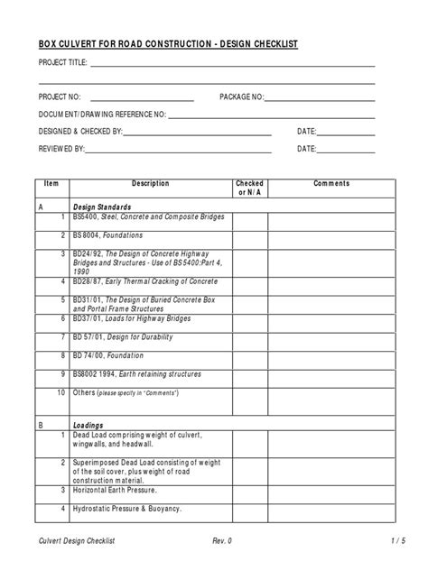 Culvert Design Checklist 2019 Pdf Deep Foundation Concrete