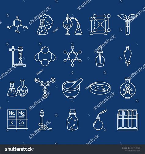 Chemistry Science Icon Set Line Style Stock Vector Royalty Free Shutterstock