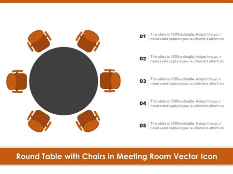 Round Table With Chairs In Meeting Room Vector Icon Ppt Powerpoint