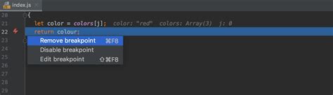 Breakpoints Webstorm