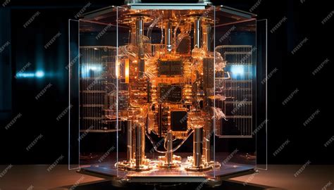 Premium Photo Quantum Computer Futuristic Digital Computer Design