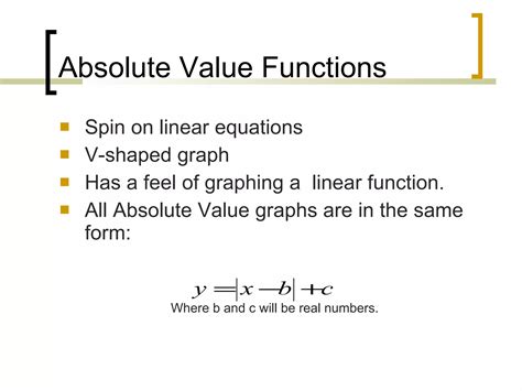 Absolute Value Functions Graphs Module And PPT