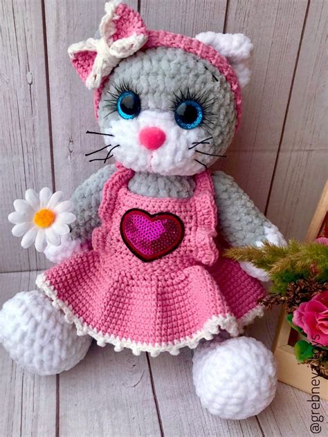 Pdf Кошечка Модница крючком схема Free Crochet Patterns Amigurumi амигуруми схемы на русско