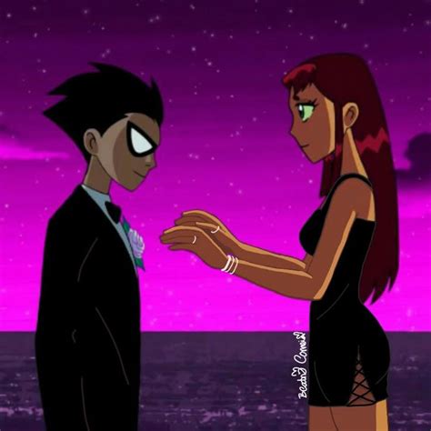 Robin And Starfire In Black Fan Art By Me Cartoon Profile Pics Teen Titans Fanart Teen