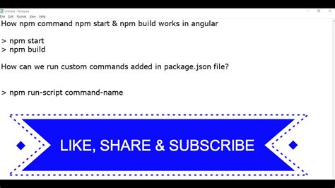 How Npm Command Npm Start And Npm Build Works In Angular Youtube