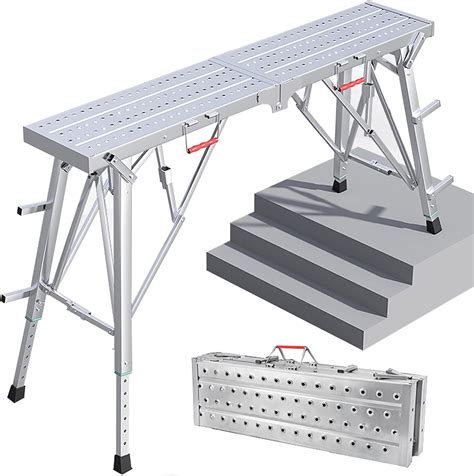 Portable Scaffolding Equipment Adjustable Height Multipurpose Folding Work Platform Scaffold