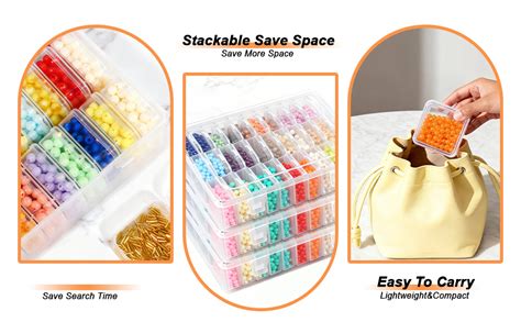 Jretnom Bead Organizer Box，31pcs Clear Bead Organizers And