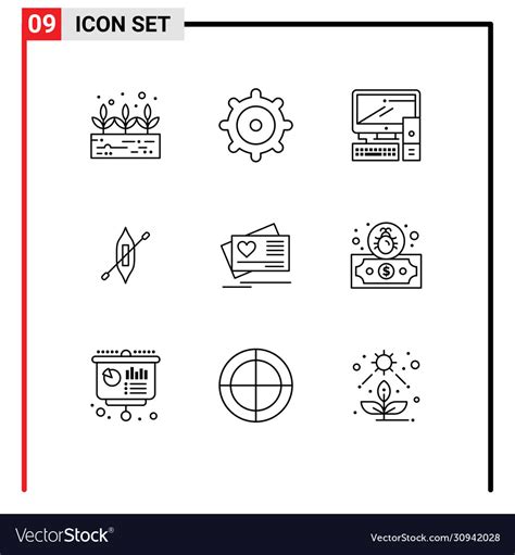 Universal Outlines Set For Web And Mobile Vector Image