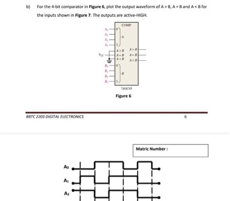 Solved B For The 4 Bit Comparator In Figure 6 Plot The