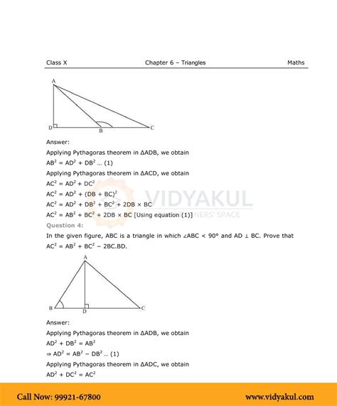 Class 10th Math Triangles Ncert Notes Cbse 2023