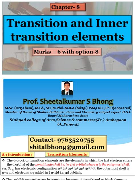 P New Transition And Inner Transition Elements Pdf Lanthanide Transition Metals