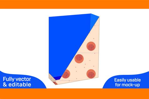 Desk File Paper Box Offfice File Box Dieline Template And 3d Box Design 3d Box 22727273 Vector