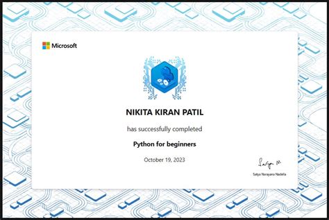 Finished Microsofts Python Course Nikita Patil Posted On The Topic