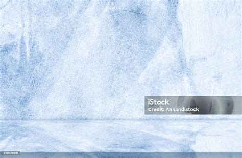 그림자가 있는 흰색과 파란색 배경 스튜디오 벽에 빛 연단 디스플레이가 있는 내부 주방 벽 질감 제품 디자인용 시멘트 바닥 화장품용 상단 책상이 있는 3d 배경 빈 콘크리트