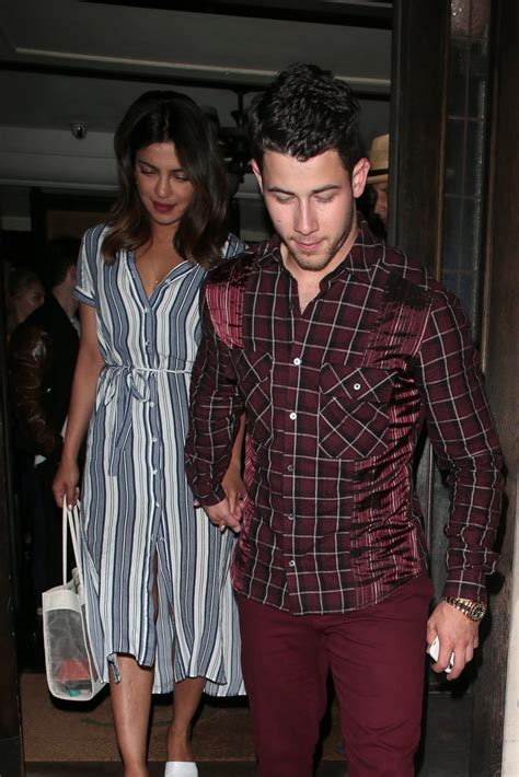 Priyanka Chopra Striped Dress With Nick Jonas POPSUGAR Fashion