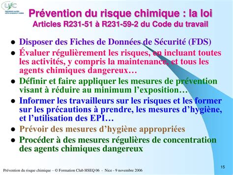 Ppt Prevention Du Risque Chimique Technique Et Réglementation