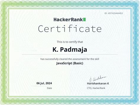 k padmaja on linkedin hackerrank problemsolving javascript coding