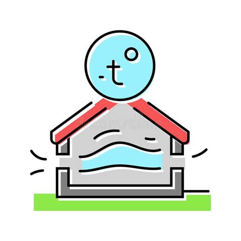 Passive Cooling Green Building Color Icon Vector Illustration Stock Illustration Illustration