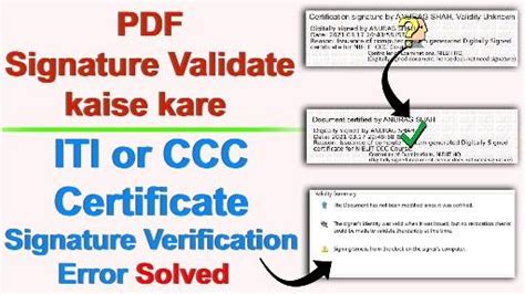 PDF Signature Validation ITI Certificate Signature Verification Online Society