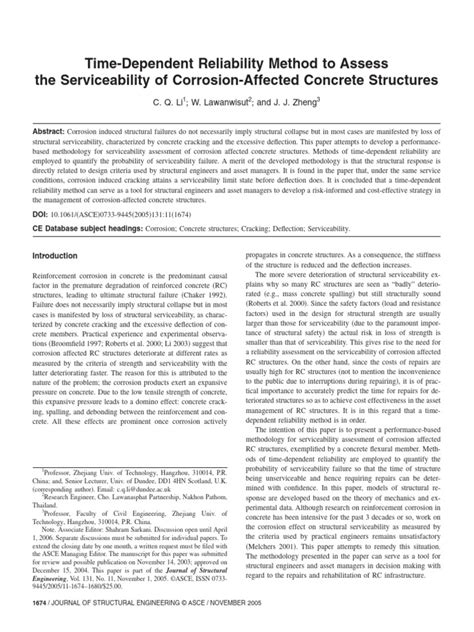 Li Et Al 2005 Time Dependent Reliability Method To Assess The Se Pdf Fracture