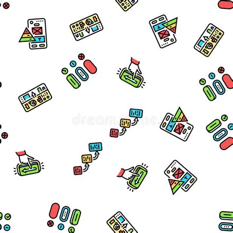 Ui Ux Design Agency User Develop Seamless Pattern Vector Stock