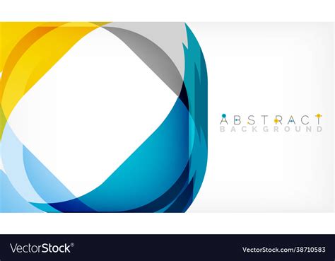 Abstract Square Shape With Overlapping Waves Vector Image