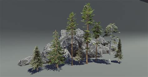 Pine Trees Vegetation Pack 3d Trees Unity Asset Store