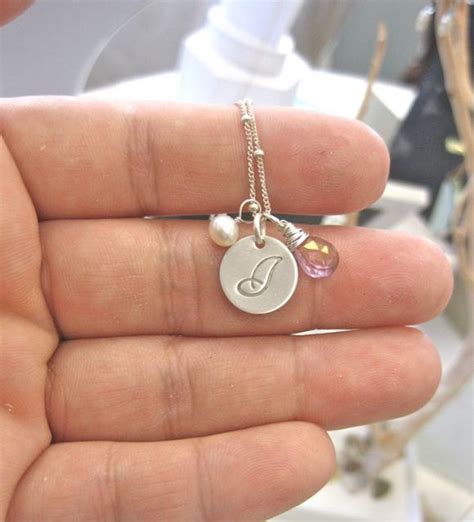 Silver Script Initial Necklace Initially Yours Etsy
