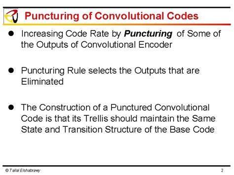 Iv Convolutional Codes Puncturing Of Convolutional Codes L