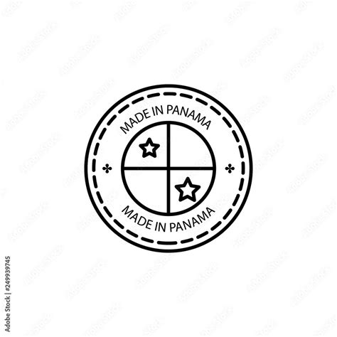 Passport Stamp Visa Panama Made In Panama Icon Element Of Passport