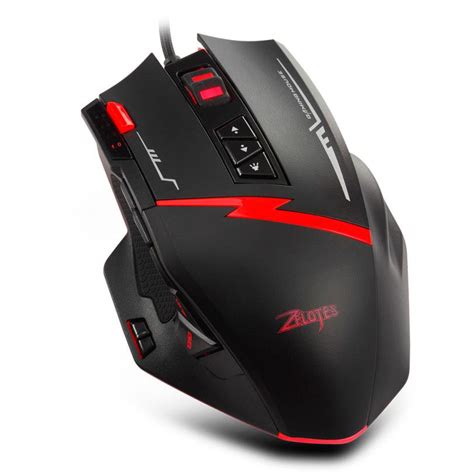 Zelotes C15 Gaming Mouse 7000 Dpi 13 Programmable Buttons Weight Tuning Cartri