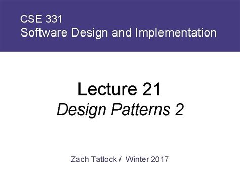 Cse 331 Software Design And Implementation Lecture 21