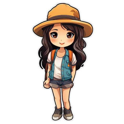 Premium Ai Image Sticker Of A Cute Asian Girl In Urban Summer Clothes Isolated On White Background