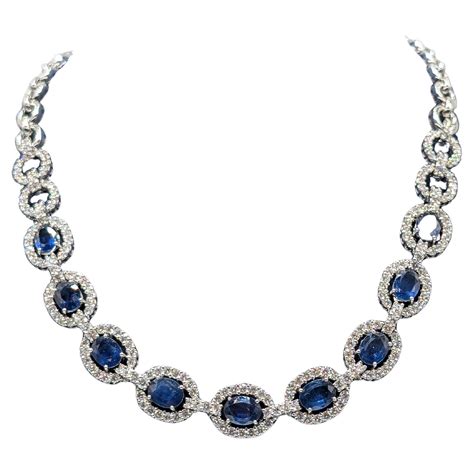 Effy Oval Natural Sapphire And Diamond Station Necklace In 14 Karat
